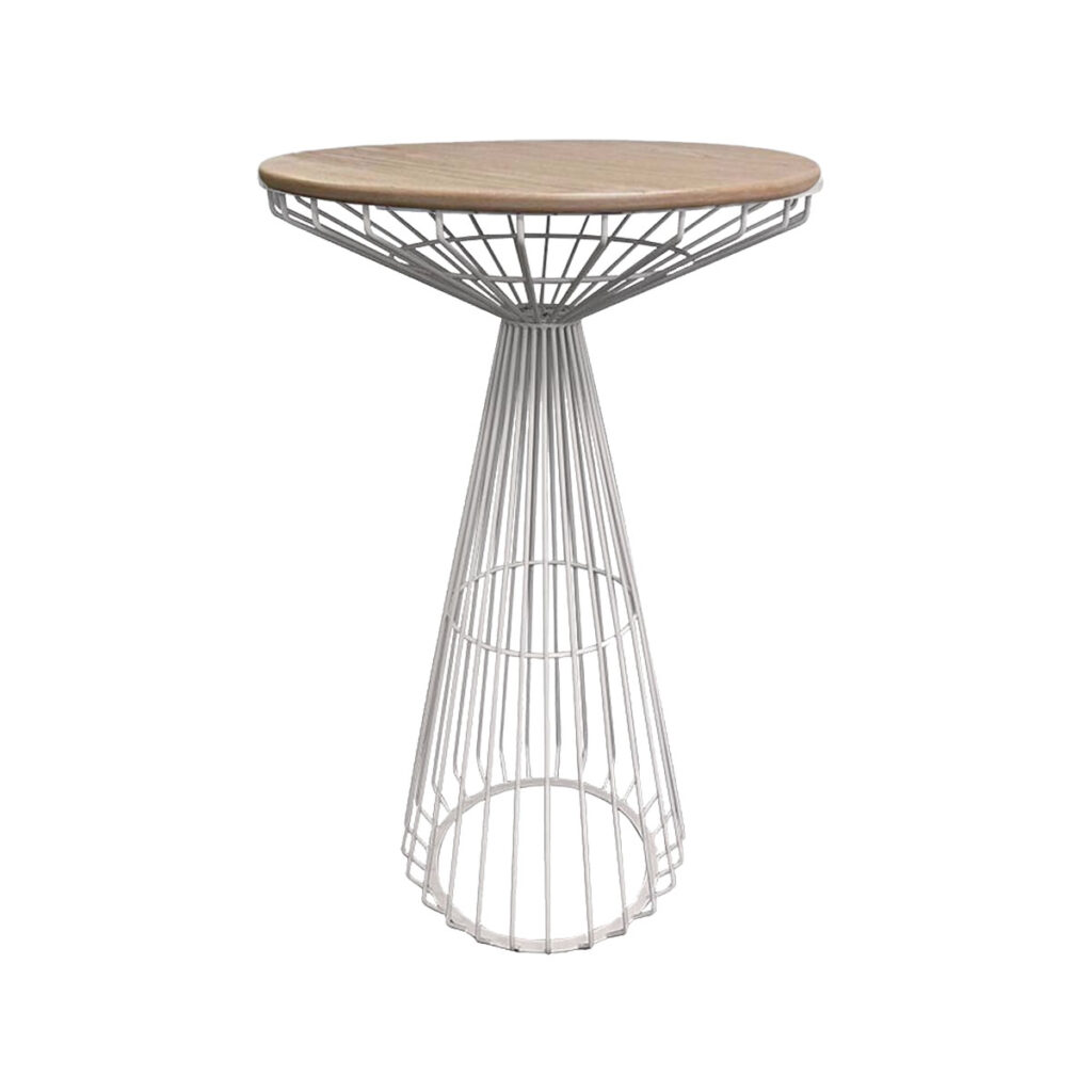 Bliss Highboy, White with Wood Top Rental | Tables & Seating | PEP Creative