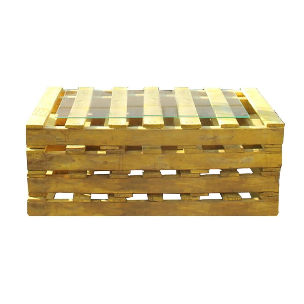 Yellow Pallet Coffee Table Rental | Lounge Furniture | PEP Creative